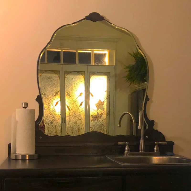 Antique Mirror Integration with Kitchen Counter - Maine Renovation